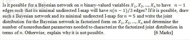 Is it possible for a Bayesian network on n | Chegg.com