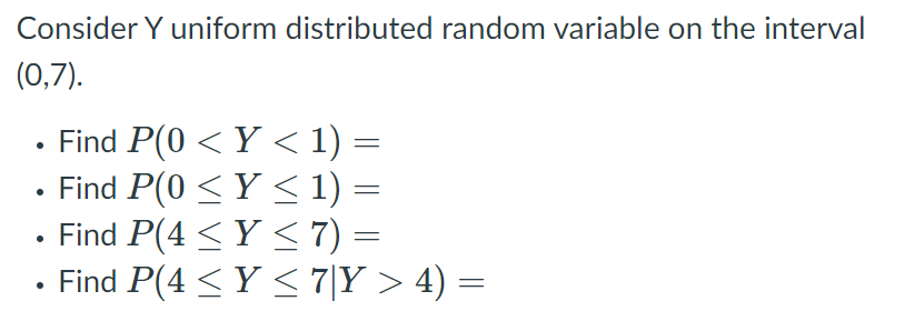 Solved Consider Y uniform distributed random variable on the | Chegg.com