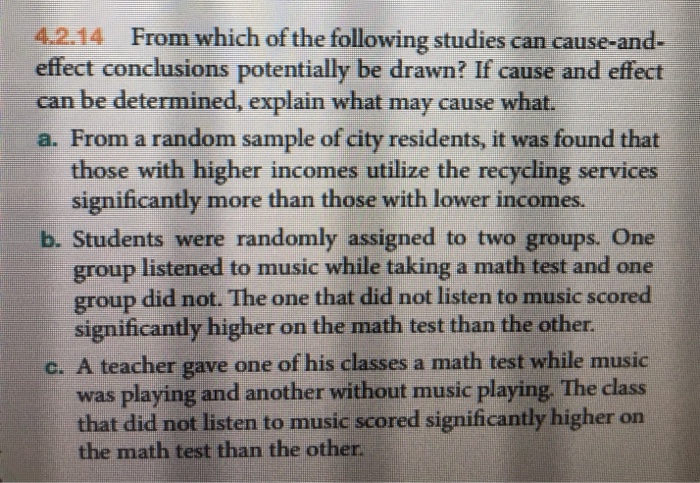 Solved 4.2.14 From which of the following studies can | Chegg.com