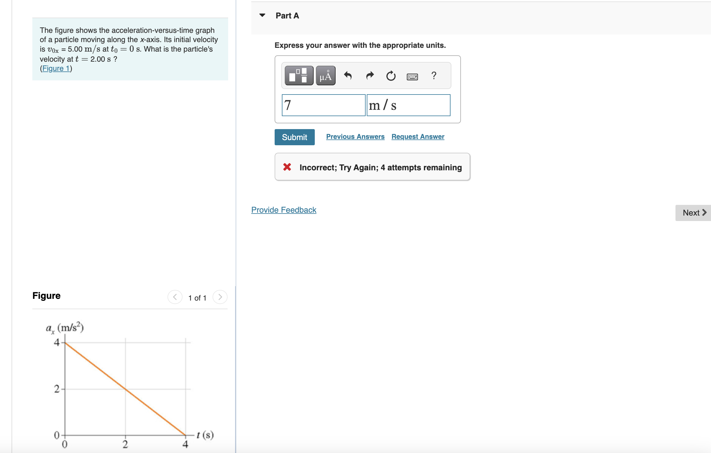 Solved The figure shows the acceleration-versus-time graph | Chegg.com