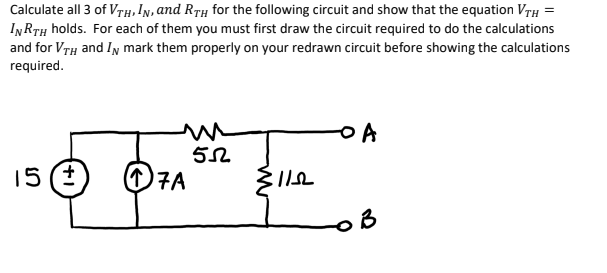 Solved Calculate all 3 of VrhIn, and Rth for the following | Chegg.com