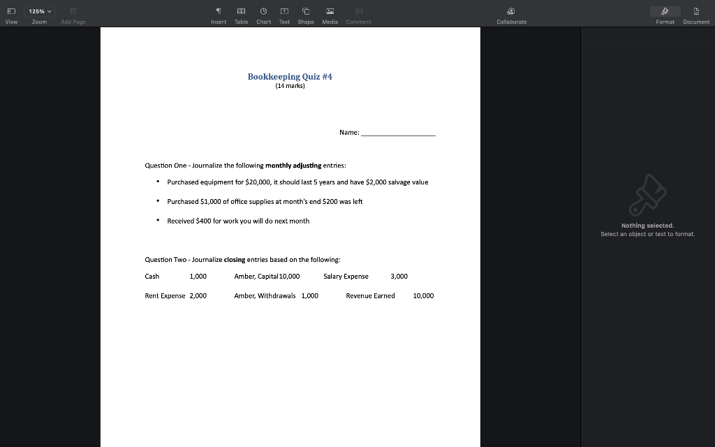 Solved 125% Zoom View Add Page Insert Table Chart Text Shape | Chegg.com