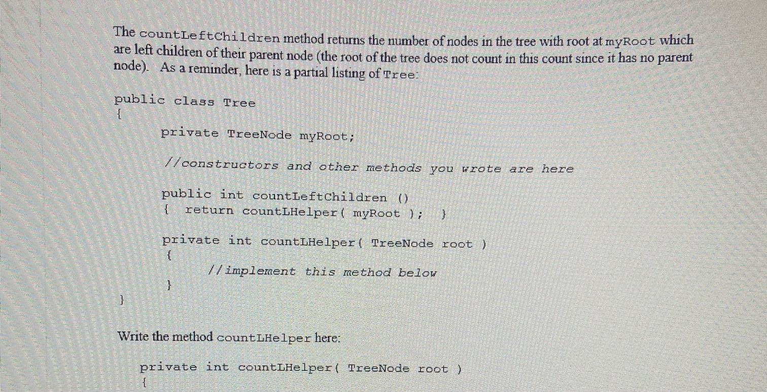 Solved public class TreeNode private comparable value; | Chegg.com