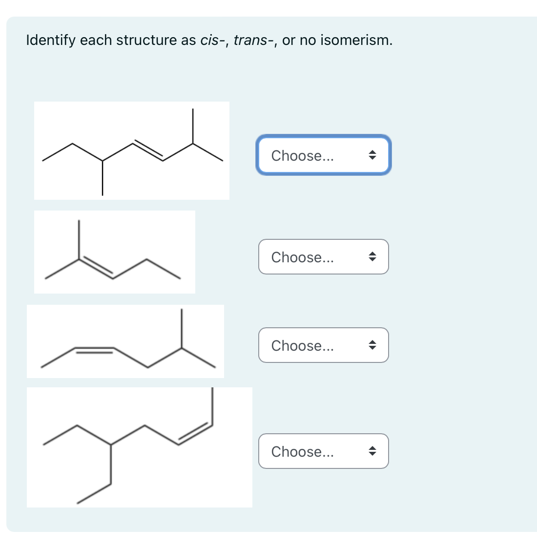 Solved Identify Each Structure As Cis ﻿trans ﻿or No