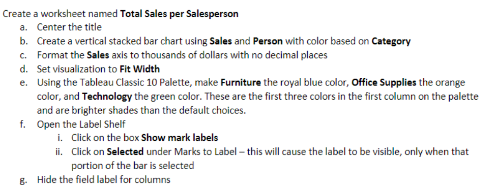 Solved Create a worksheet named Total Sales per Salesperson | Chegg.com
