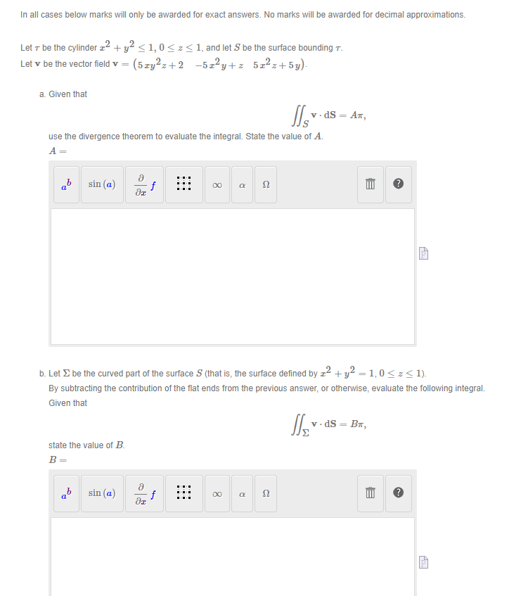 Solved In all cases below marks will only be awarded for | Chegg.com