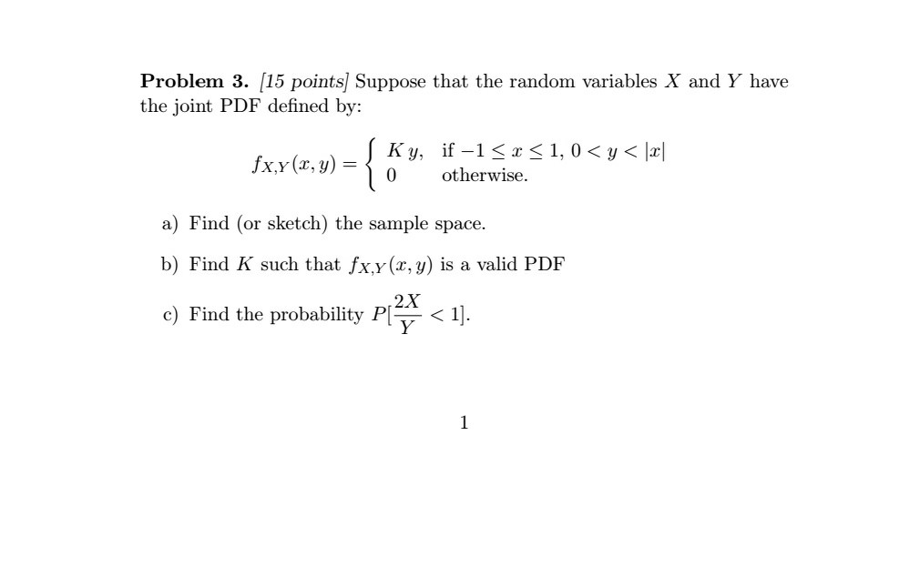 Solved Problem 3. [15 points] Suppose that the random | Chegg.com