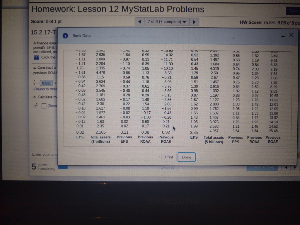 Solved Homework: Lesson 12 MyStatLab Problems Score: 0 of 1 | Chegg.com