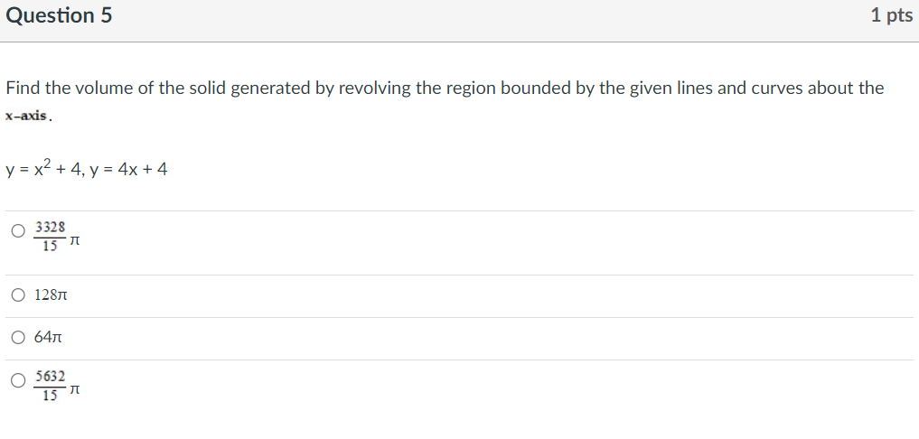 Solved Find the volume of the solid generated by revolving | Chegg.com