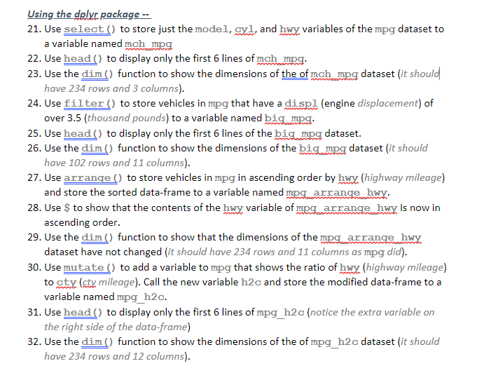 Solved Using The Dplyr Package − 21 Use Select To Store