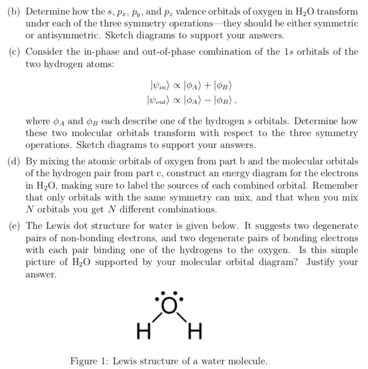 Solved 2. A water molecule is symmetric with respect to the | Chegg.com