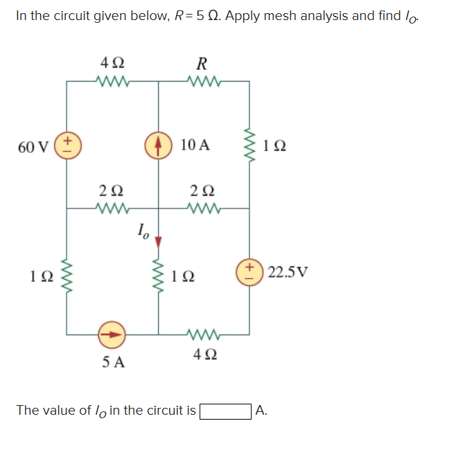Solved In ﻿the circuit given below, R=5Ω. ﻿Apply mesh | Chegg.com