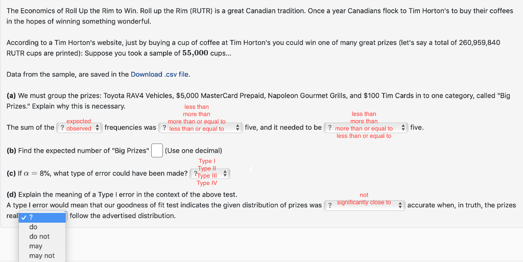 The Economics of Roll Up the Rim to Win. Roll up the | Chegg.com