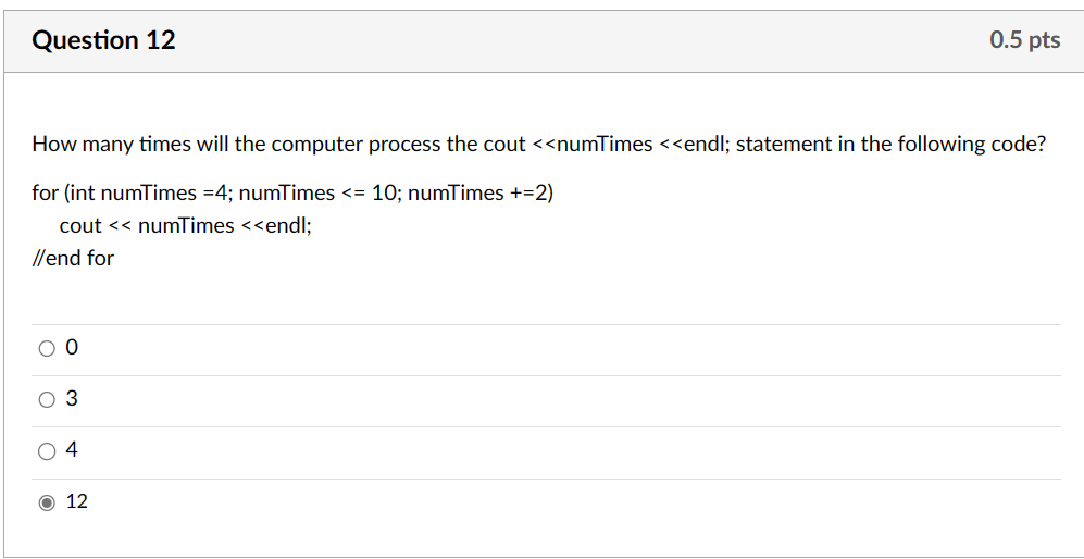 Solved How many times will the computer process the cout