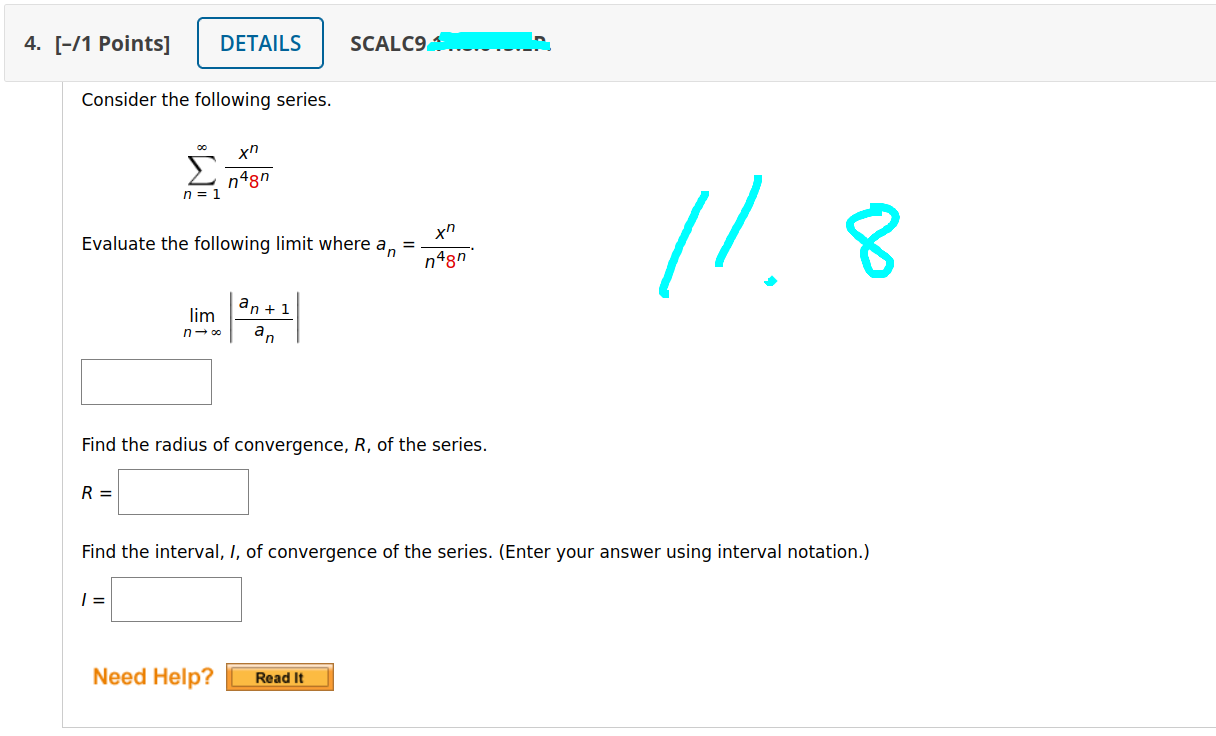 Solved 4. [-/1 Points] DETAILS SCALC9 Consider the following | Chegg.com