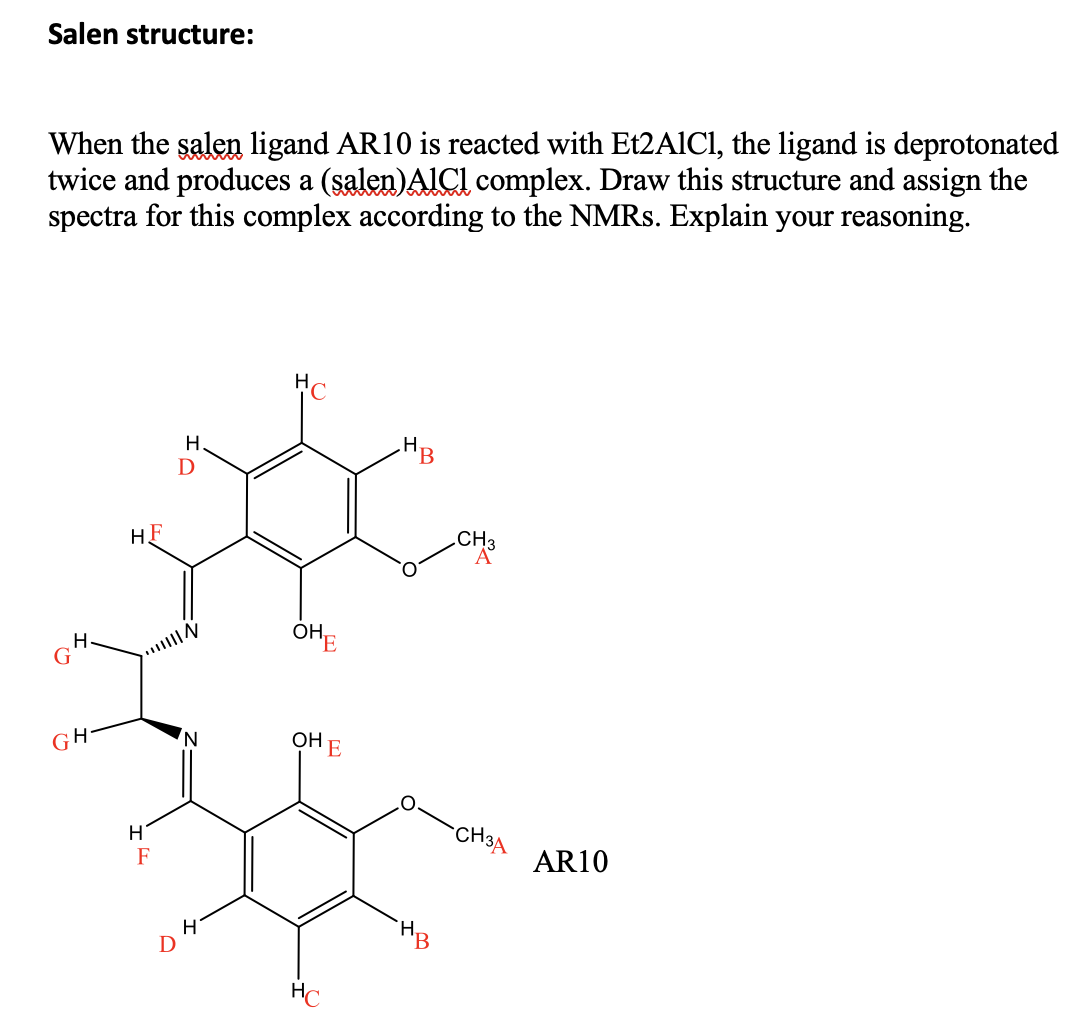 Solved Salen structure: When the salen ligand AR10 is | Chegg.com