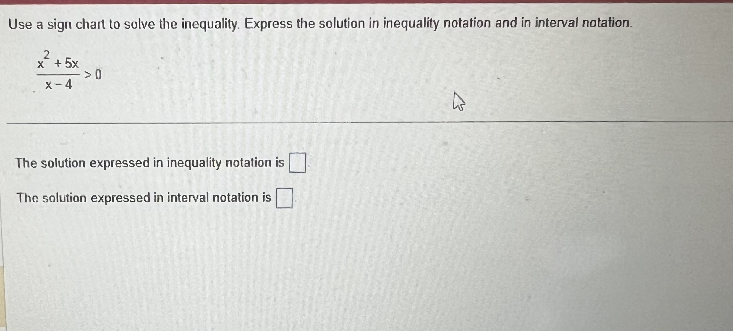 Solved Use a sign chart to solve the inequality. Express the | Chegg.com