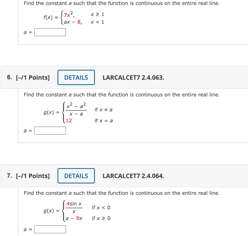 Solved Find the constant a such that the function is | Chegg.com