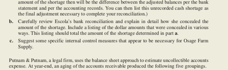 Solved Osage Farm Supply had poor internal control over its | Chegg.com