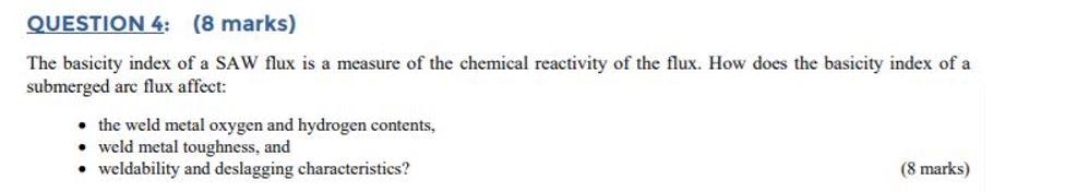 Solved QUESTION 4: (8 marks) The basicity index of a SAW | Chegg.com
