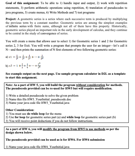Solved Structure of the program: main) Display Menu Gseries | Chegg.com