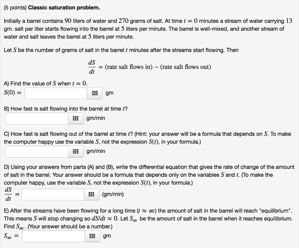 Solved (5 points) Classic saturation problem. Initially a | Chegg.com