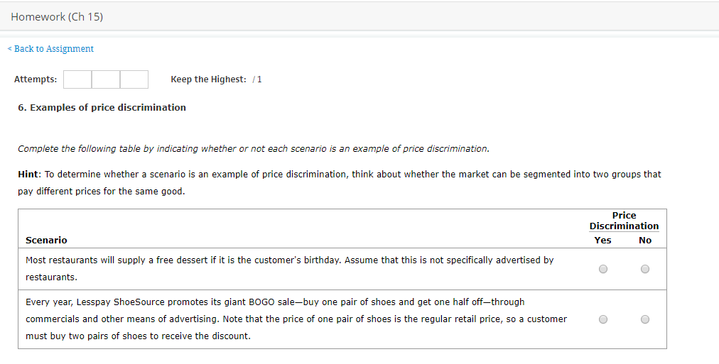 Solved Homework (Ch 15) Back to Assignment Attempts: Keep | Chegg.com