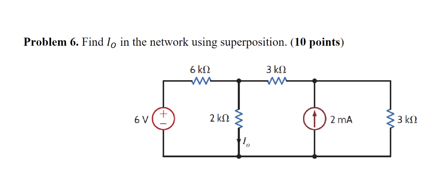 Solved Problem 6. Find IO in the network using | Chegg.com