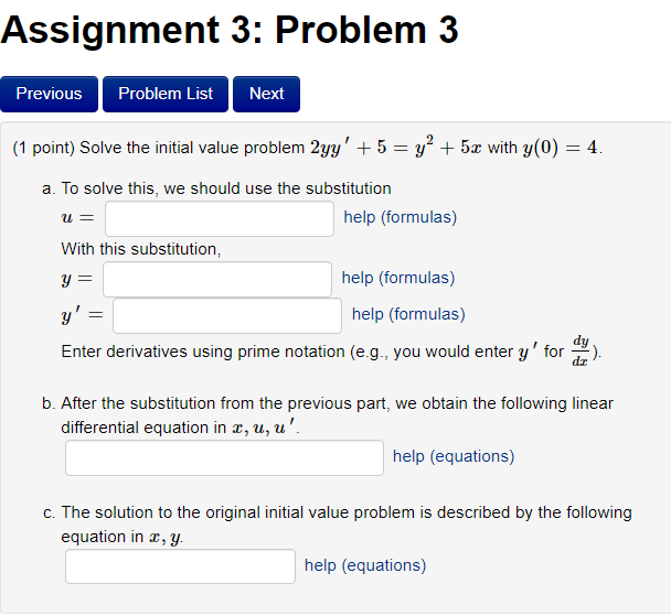 Solved Assignment 3 Problem 3 Previous Problem List Next 5391