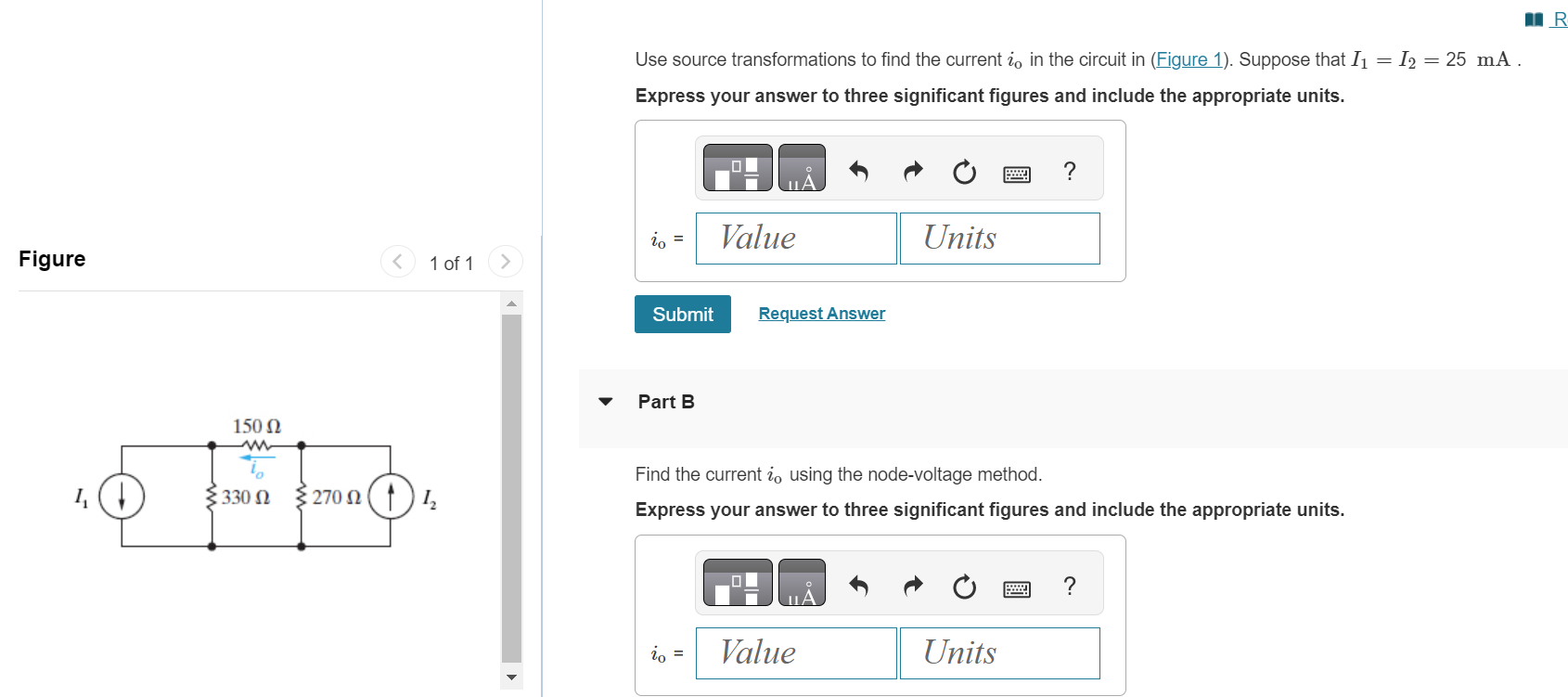 Solved Use Source Transformations To Find The Current I0 In 
