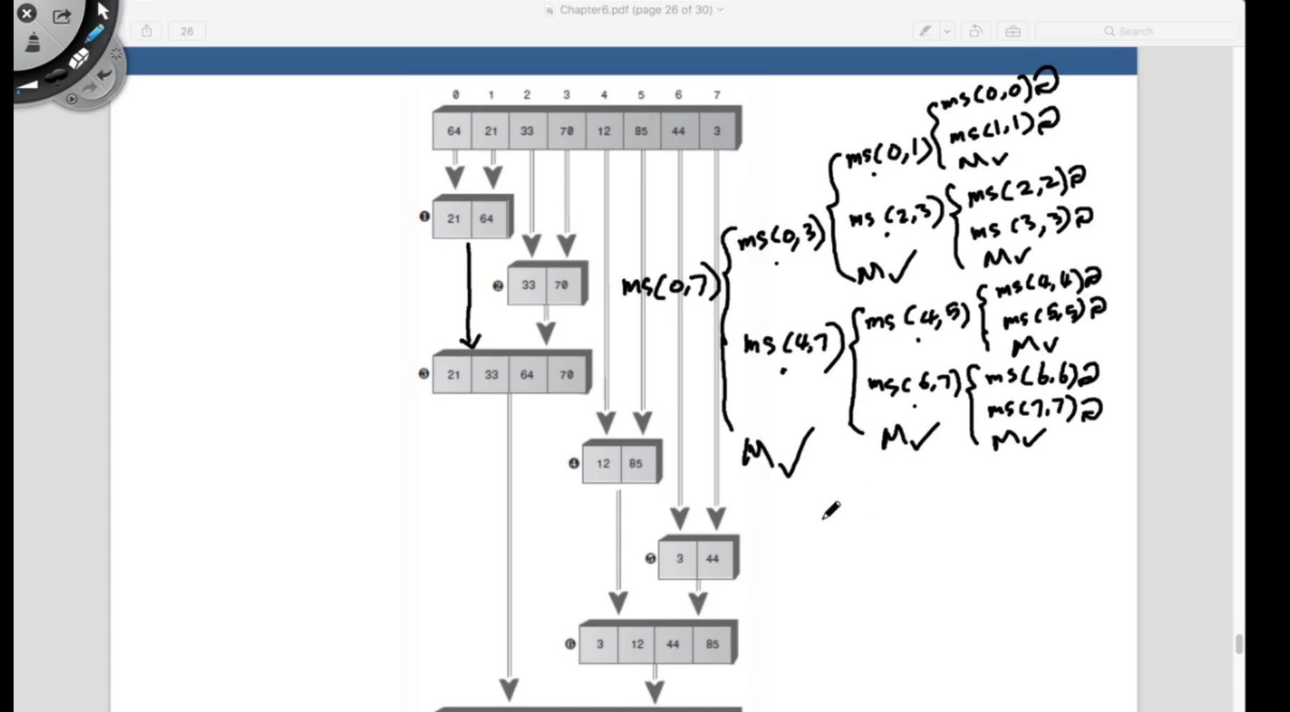 Solved So this is an example for merge sort, how many | Chegg.com