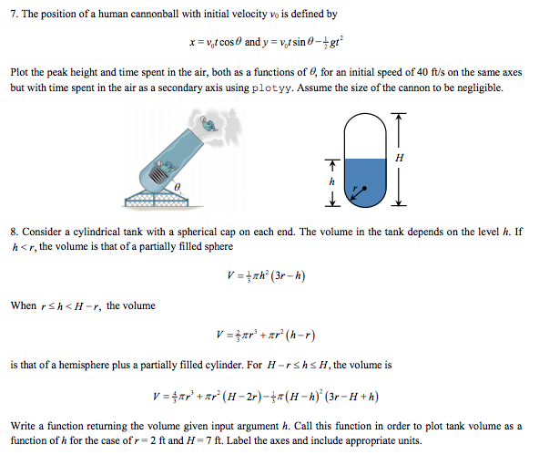 7. The position of a human cannonball with initial | Chegg.com