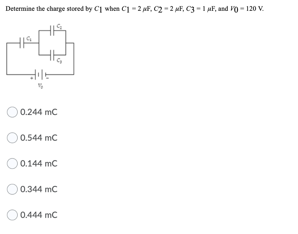 Solved Determine the charge stored by C1 when C1 = 2 pF, C2 | Chegg.com