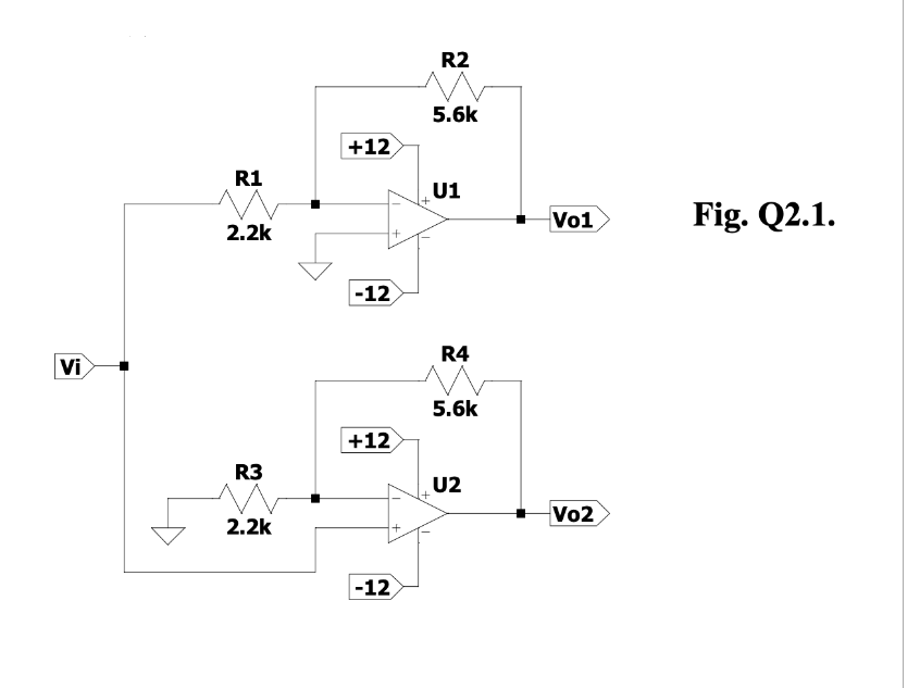 Solved Fig. Q2.1.In Fig. Q2.1, U1 with R1 and R2 form a | Chegg.com