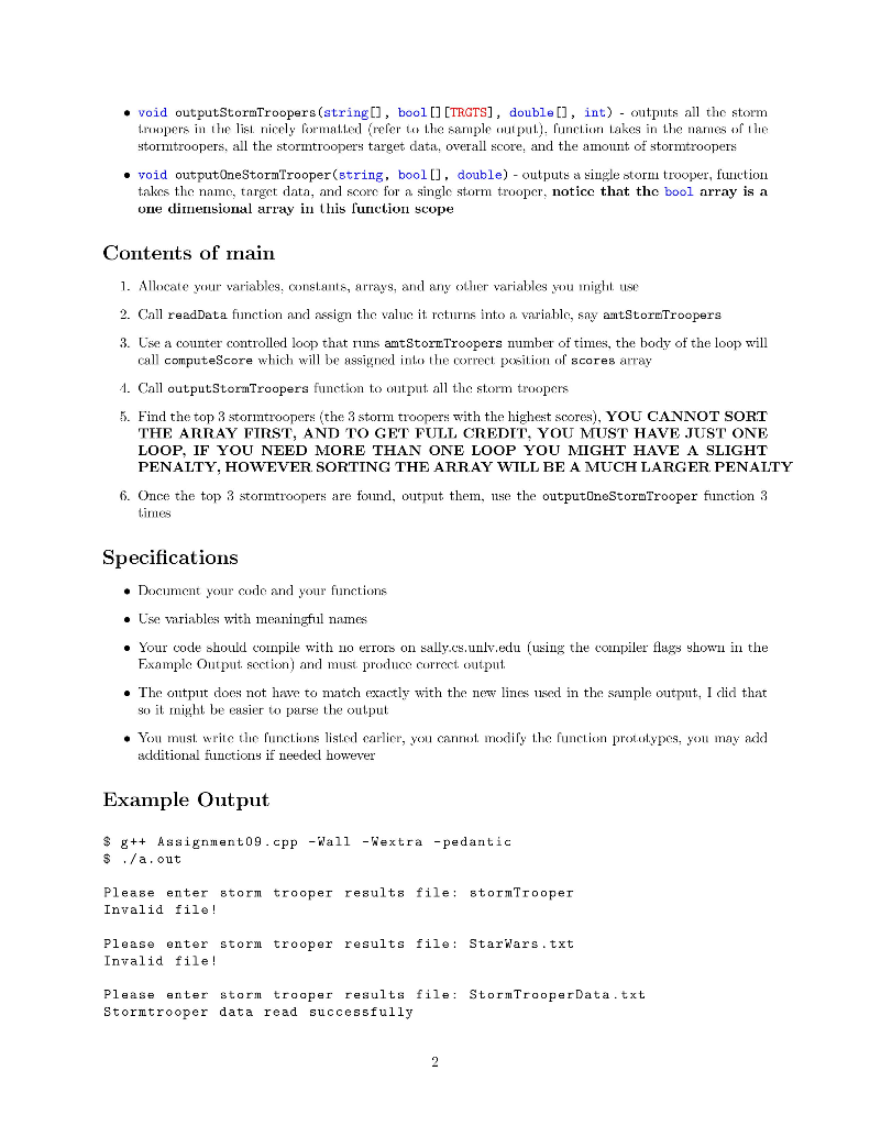 CS135 Assignment. 9: Storm Trooper Recruitment (using | Chegg.com