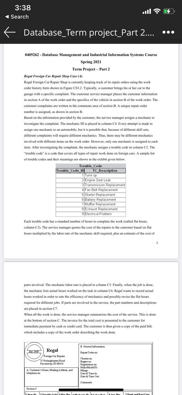 Solved 3:38 Search Database_Term project_Part 2.... 0405262 | Chegg.com