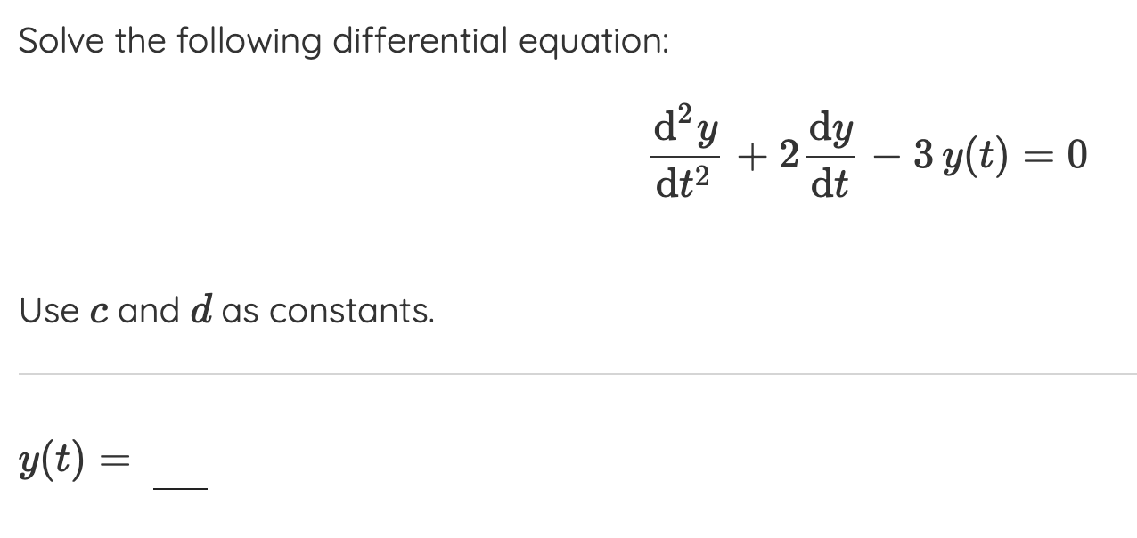 Solved Solve the following differential | Chegg.com