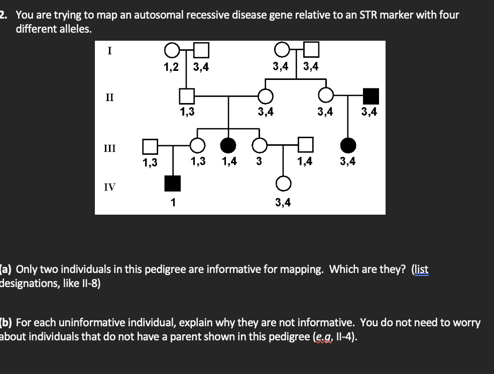 Solved You are trying to map an autosomal recessive disease | Chegg.com
