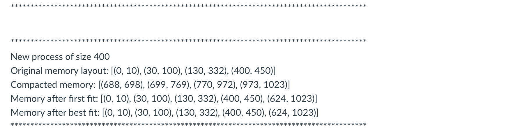 Solved (1) first fit algorithm (described in section 6.1 of | Chegg.com