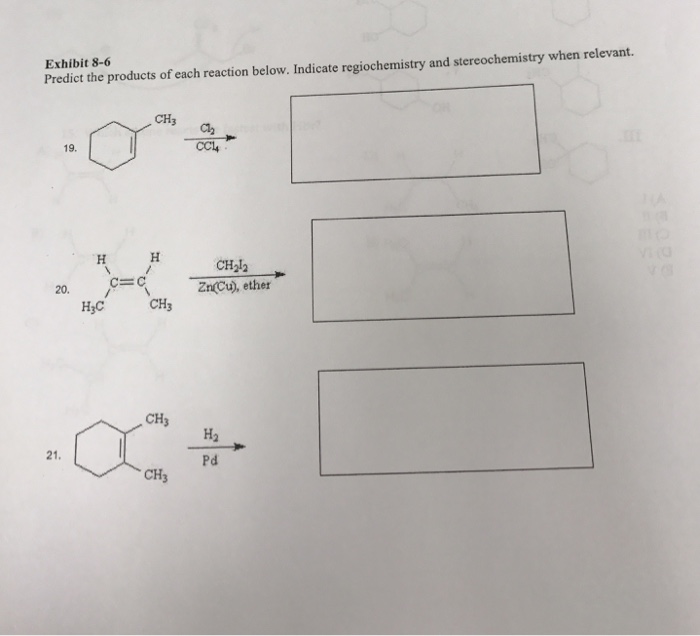 Solved Predict the products of each reaction below. Indicate | Chegg.com