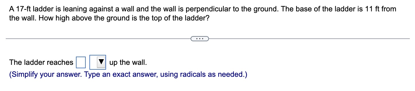 Solved A 17-ft ladder is leaning against a wall and the wall | Chegg.com