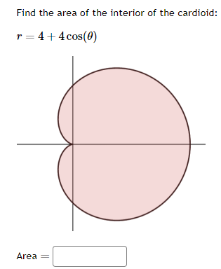 Solved Find the area of the interior of the cardioid: | Chegg.com