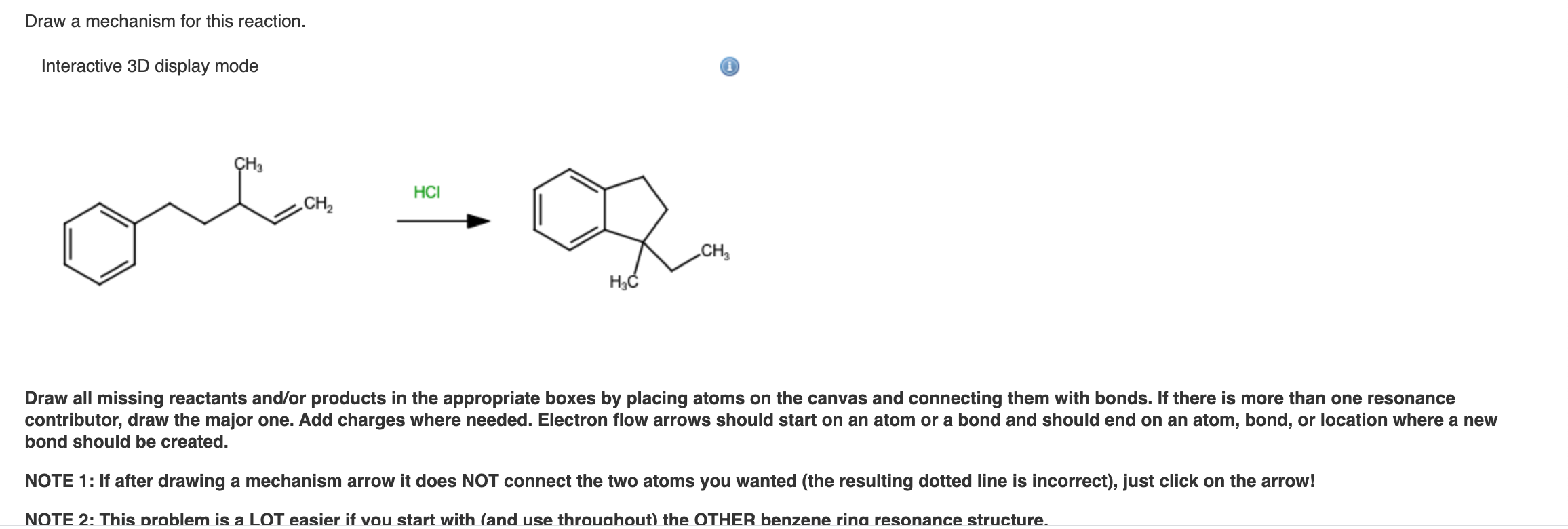 Solved Draw a mechanism for this reaction. Interactive 3D | Chegg.com