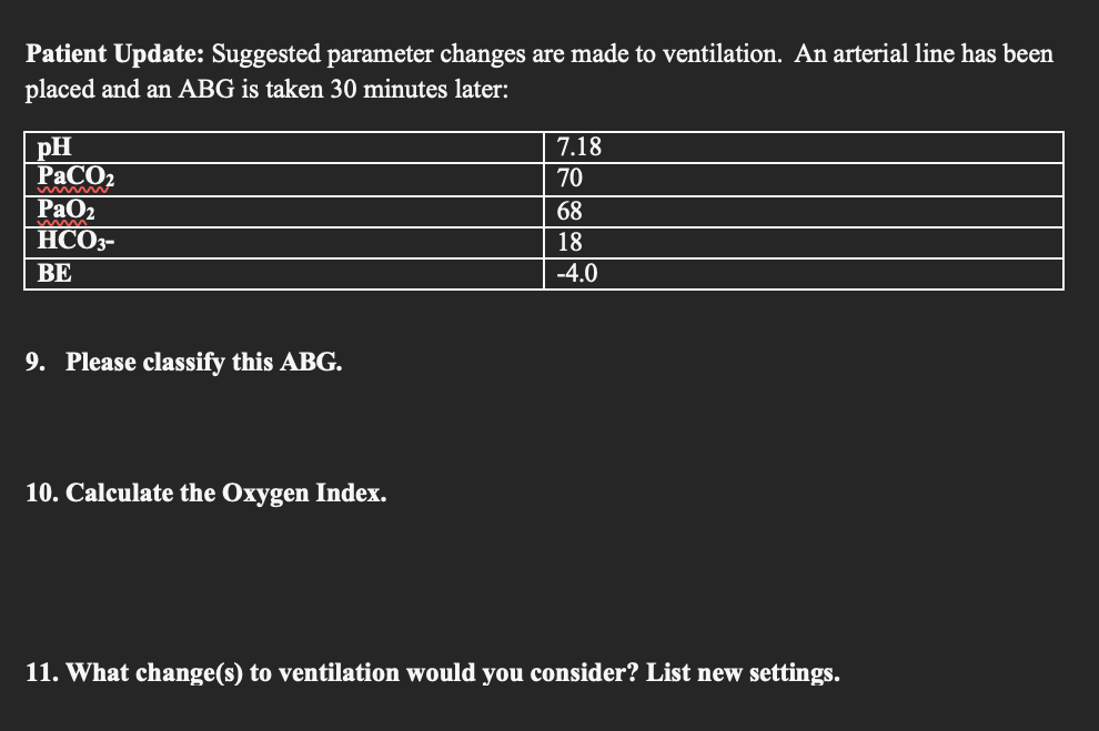 Solved Questions: 1. Please classify this ABG. 2. | Chegg.com