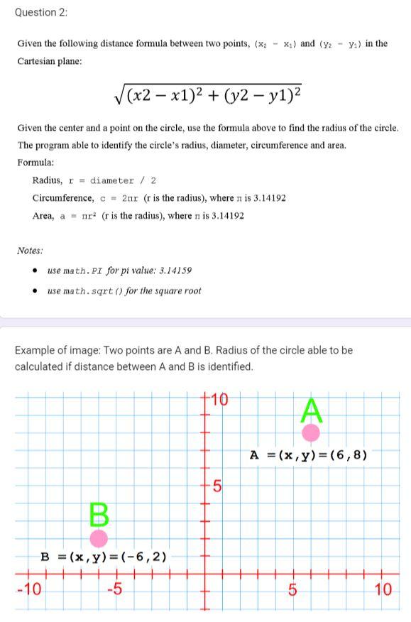 Solved a. Write a function to calculate distances between | Chegg.com