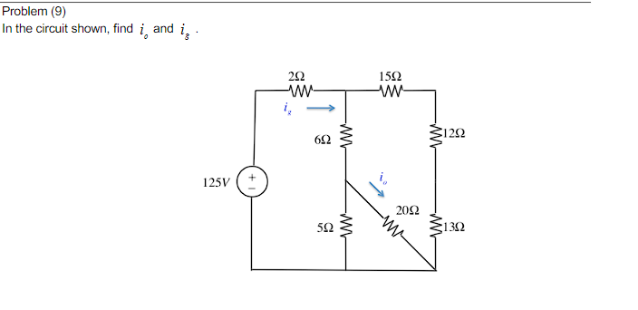 Solved Problem (9) In the circuit shown, find io and ig. | Chegg.com