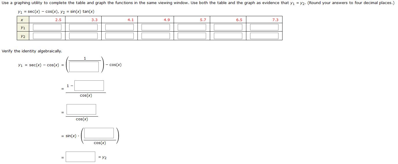 Solved Use a graphing utility to complete the table and | Chegg.com