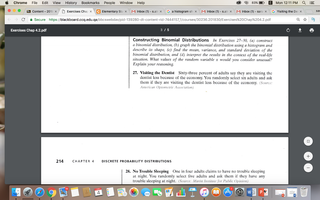 Solved Chrome File Edit View History Bookmarks People Window | Chegg.com