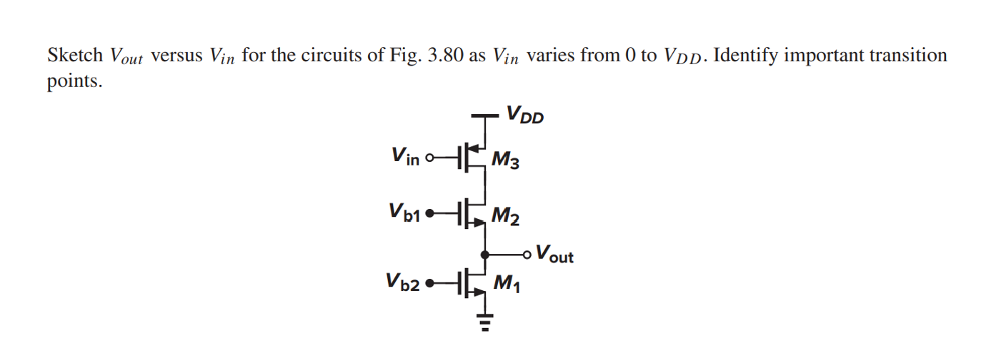Solved Sketch Vout versus Vin for the circuits of Fig. 3.80 | Chegg.com
