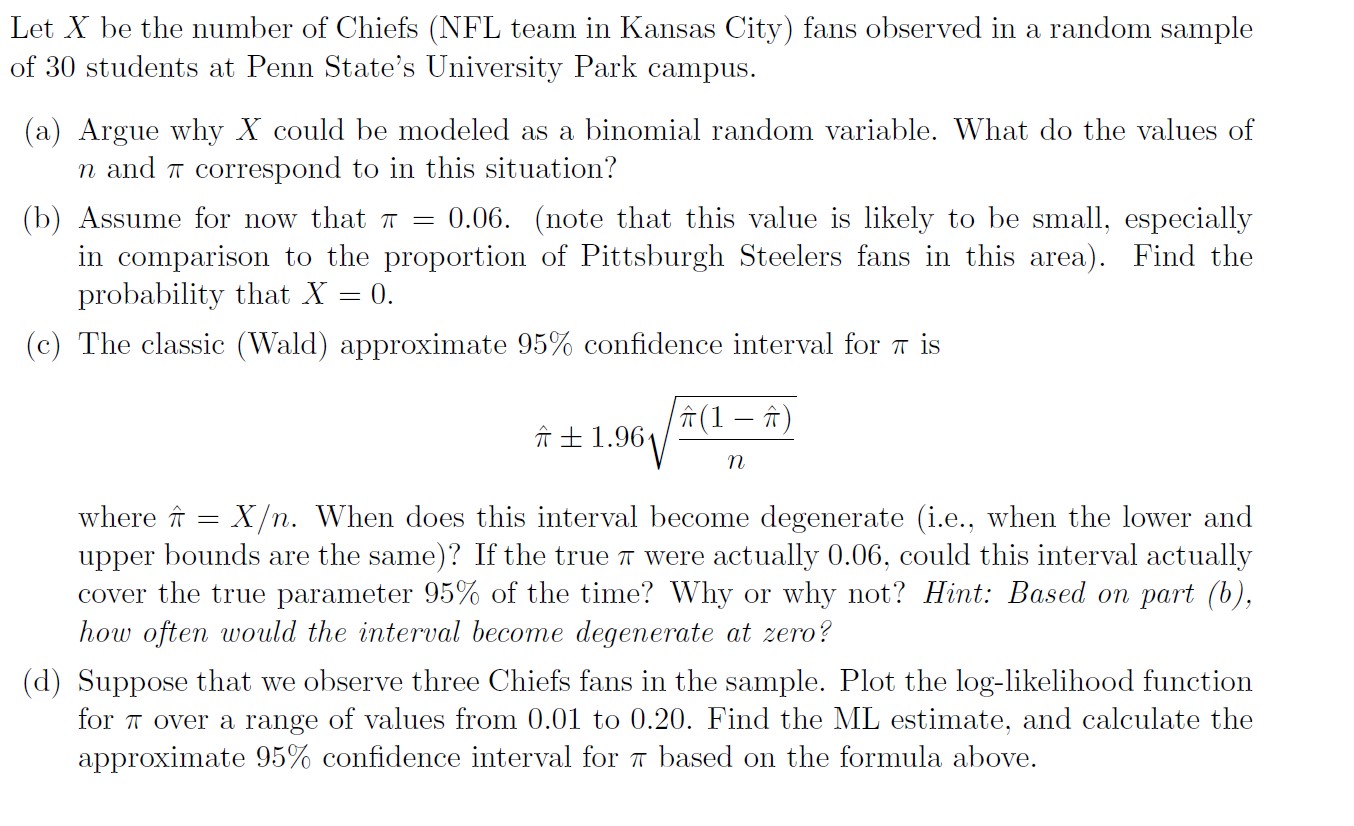 Solved Let x ﻿be the number of Chiefs (NFL team in Kansas | Chegg.com